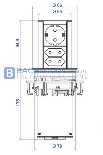 Bachmann Elevator Gniazdko do blatu kuchennego